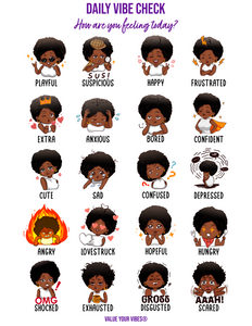 Daily Vibe Check Downloadable & Printable Poster - Black Emotions ...